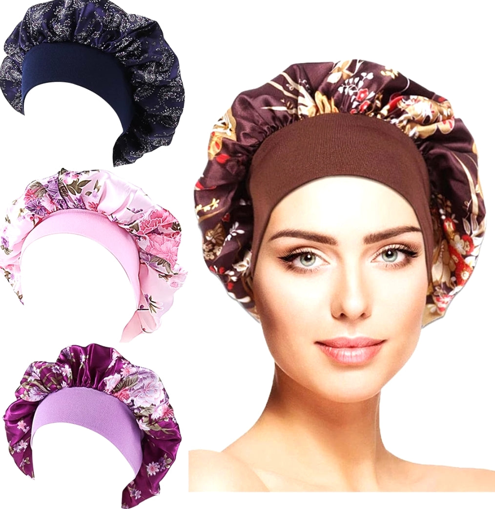 Silk Sleep Cap Floral In Black Rose Print – curlyhairgirl.com.au