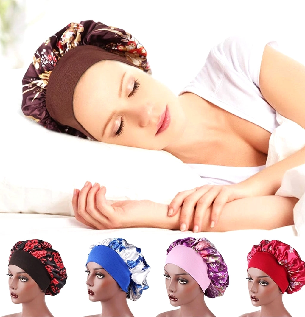 Silk Sleep Cap Floral In Black Rose Print – curlyhairgirl.com.au